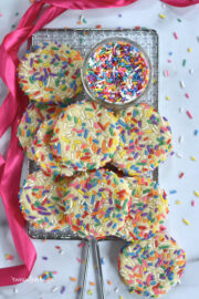 EASY, No Chill Sprinkle Cookies ~ two sugar bugs
