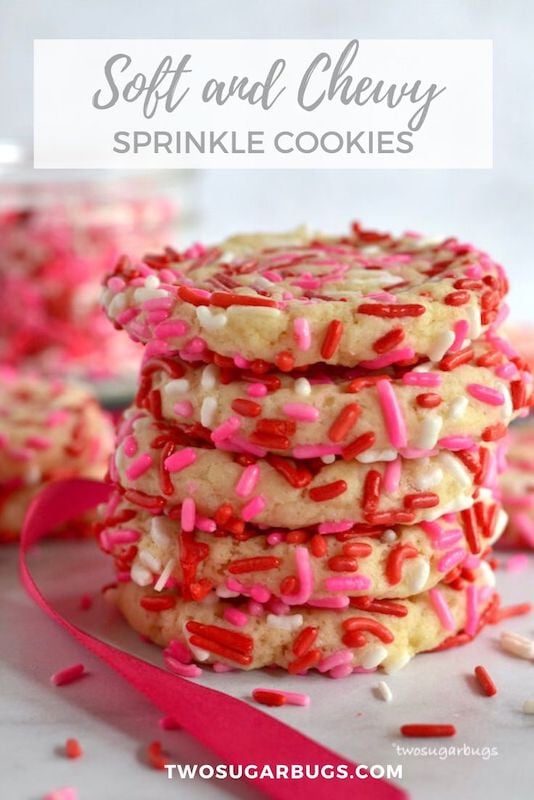 EASY, No Chill Sprinkle Cookies ~ two sugar bugs