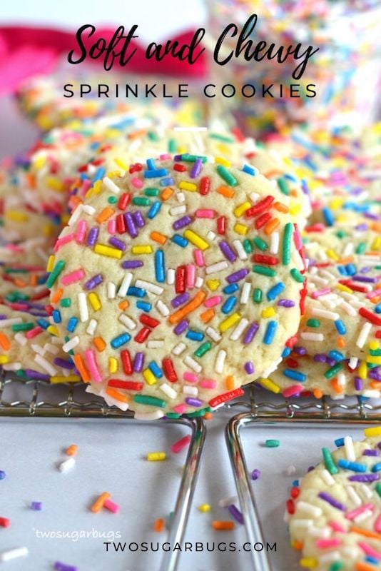 EASY, No Chill Sprinkle Cookies ~ two sugar bugs