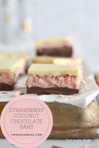 Strawberry Coconut Chocolate Bars ~ two sugar bugs