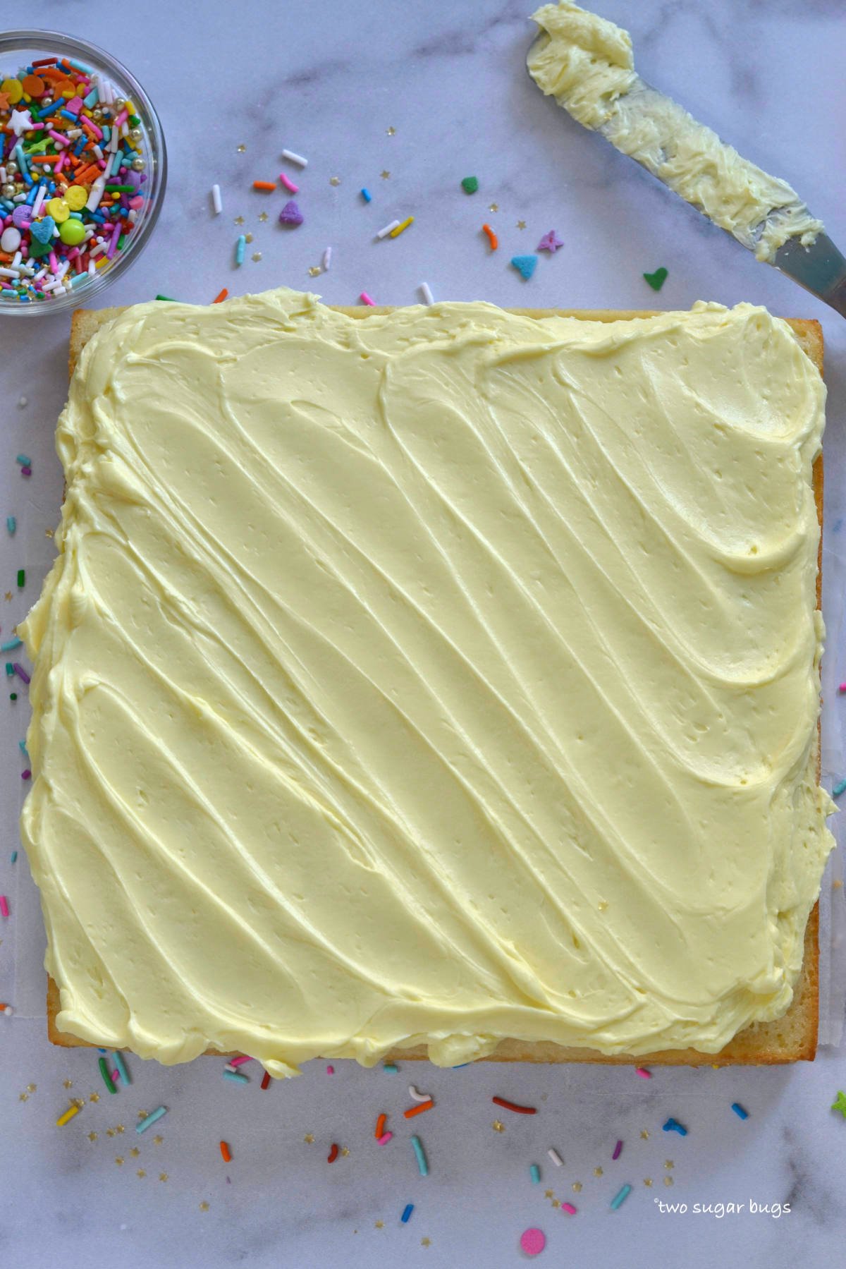 Simple Homemade Vanilla Snack Cake ~ two sugar bugs