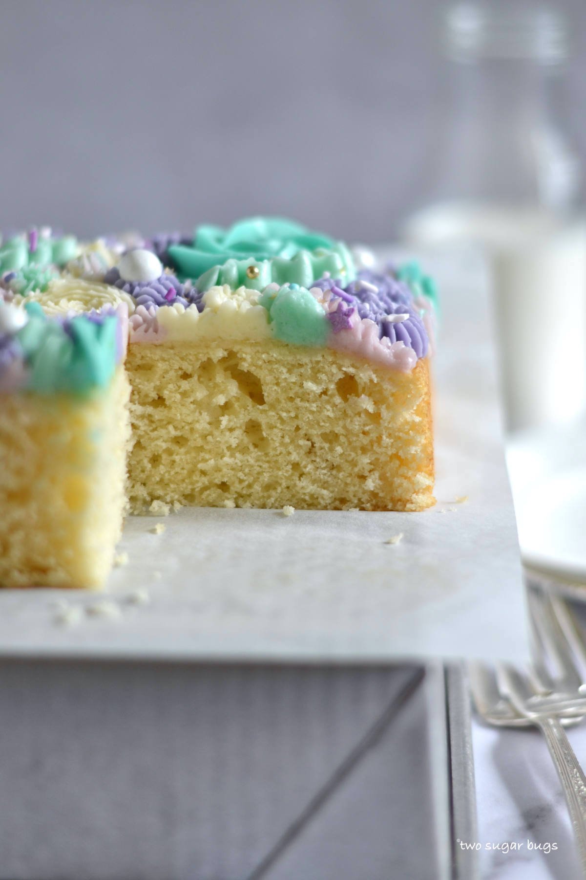 Simple Homemade Vanilla Snack Cake ~ two sugar bugs