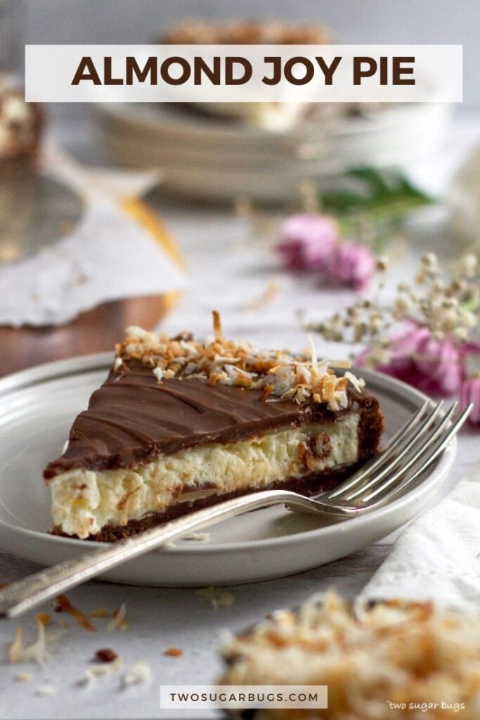 The BEST Easy Almond Joy Pie Recipe ~ two sugar bugs