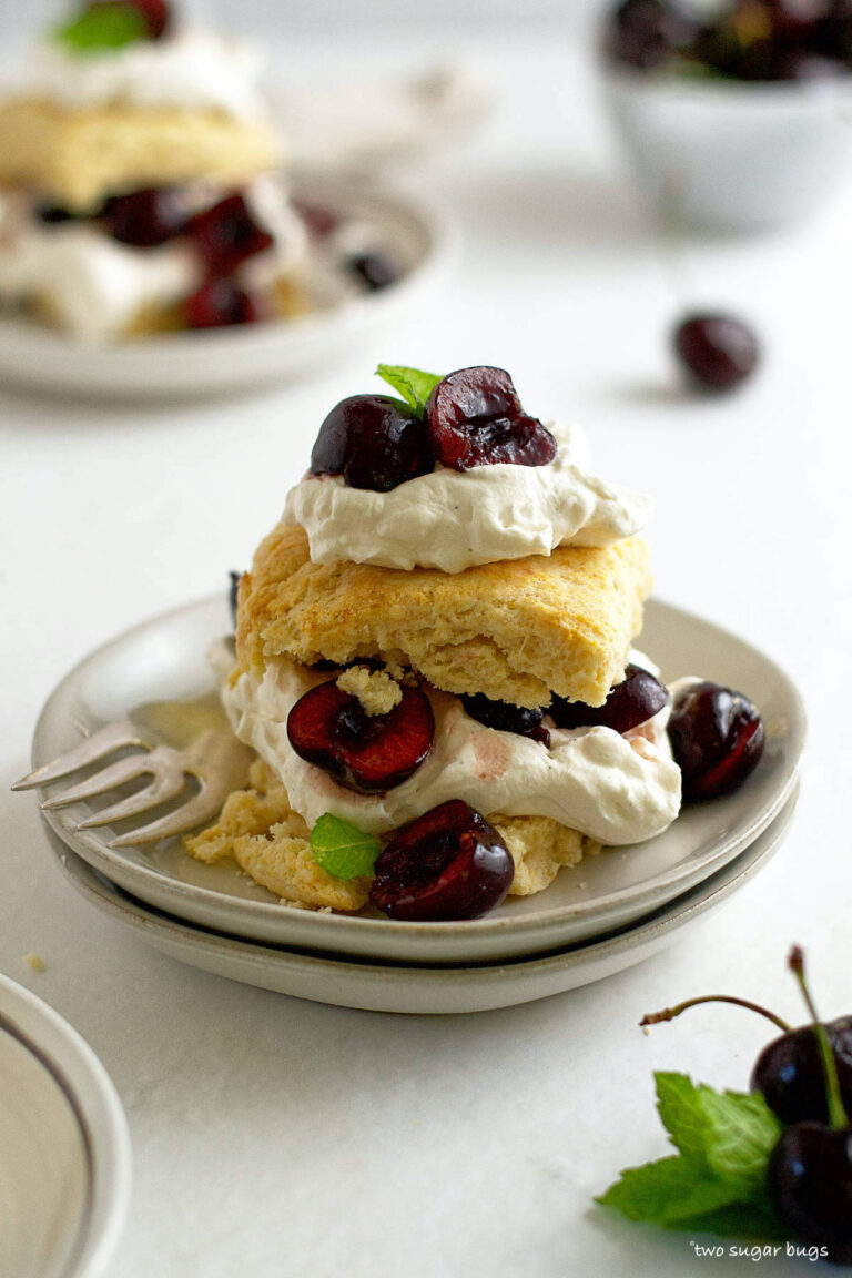 Cherry Shortcake with Vanilla Biscuits (and Vanilla Whipped Cream)