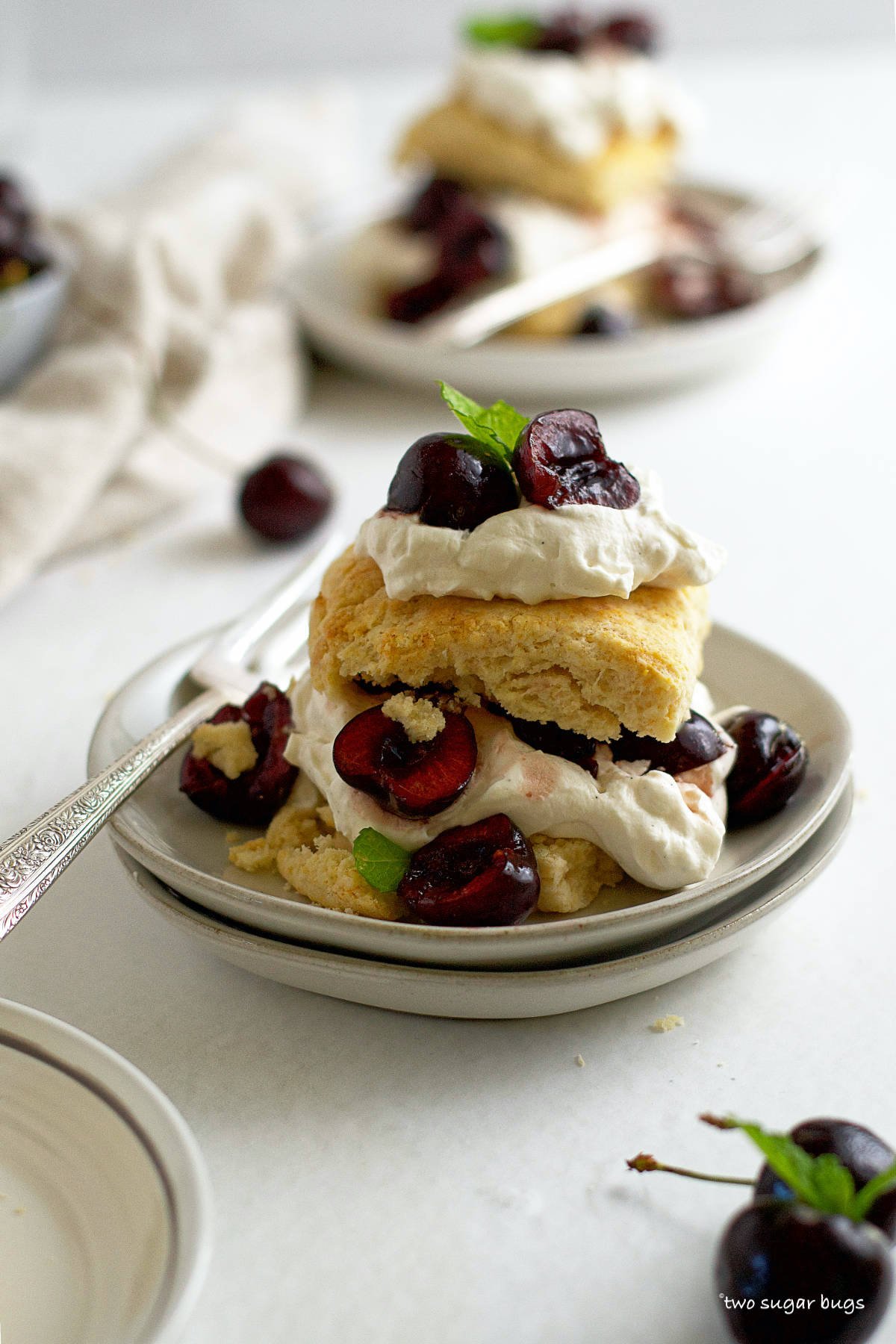 Cherry Shortcake with Vanilla Biscuits (and Vanilla Whipped Cream)