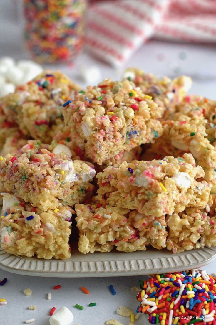 Sprinkle Rice Krispie Treats (with Vanilla) ~ two sugar bugs