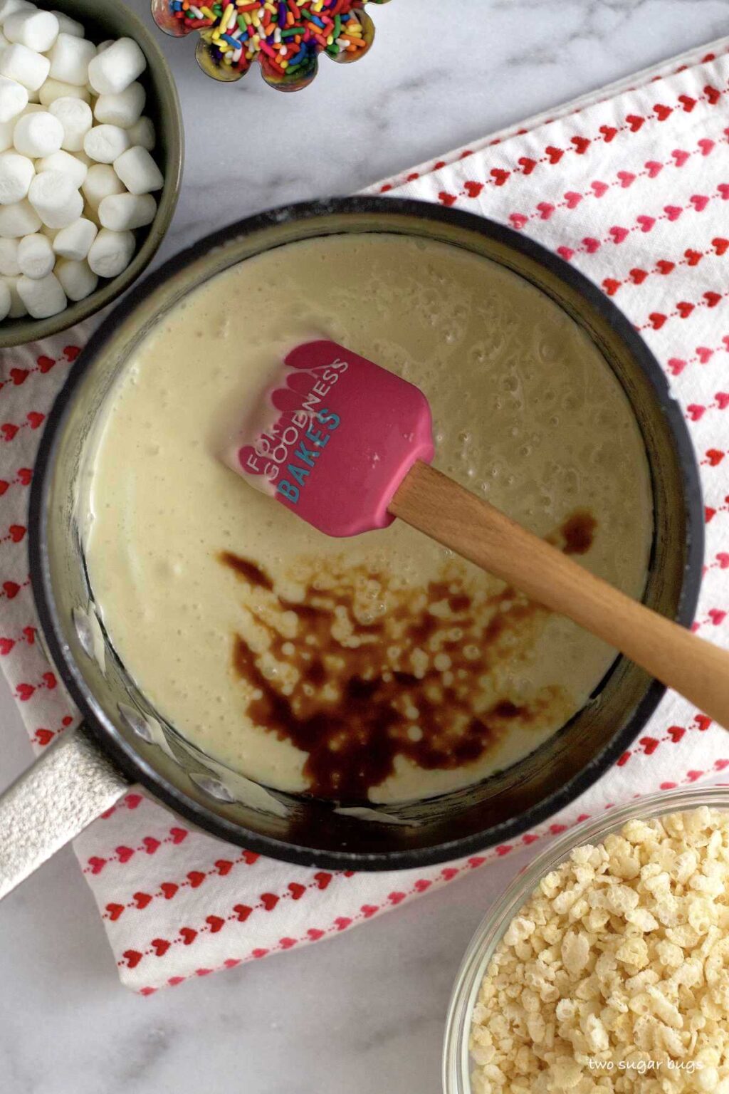 Sprinkle Rice Krispie Treats (with Vanilla) ~ two sugar bugs