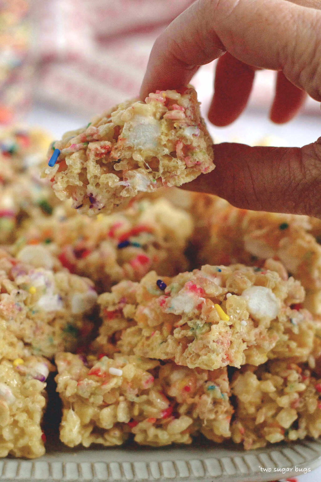 Sprinkle Rice Krispie Treats (with Vanilla) ~ two sugar bugs