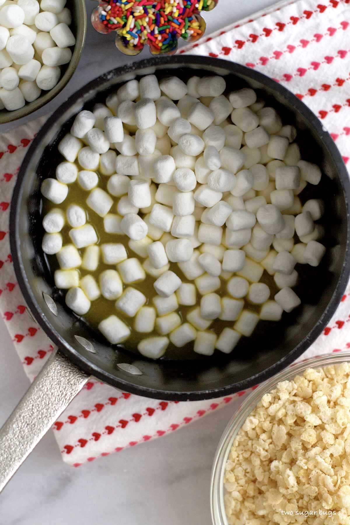 Sprinkle Rice Krispie Treats (with Vanilla) ~ two sugar bugs
