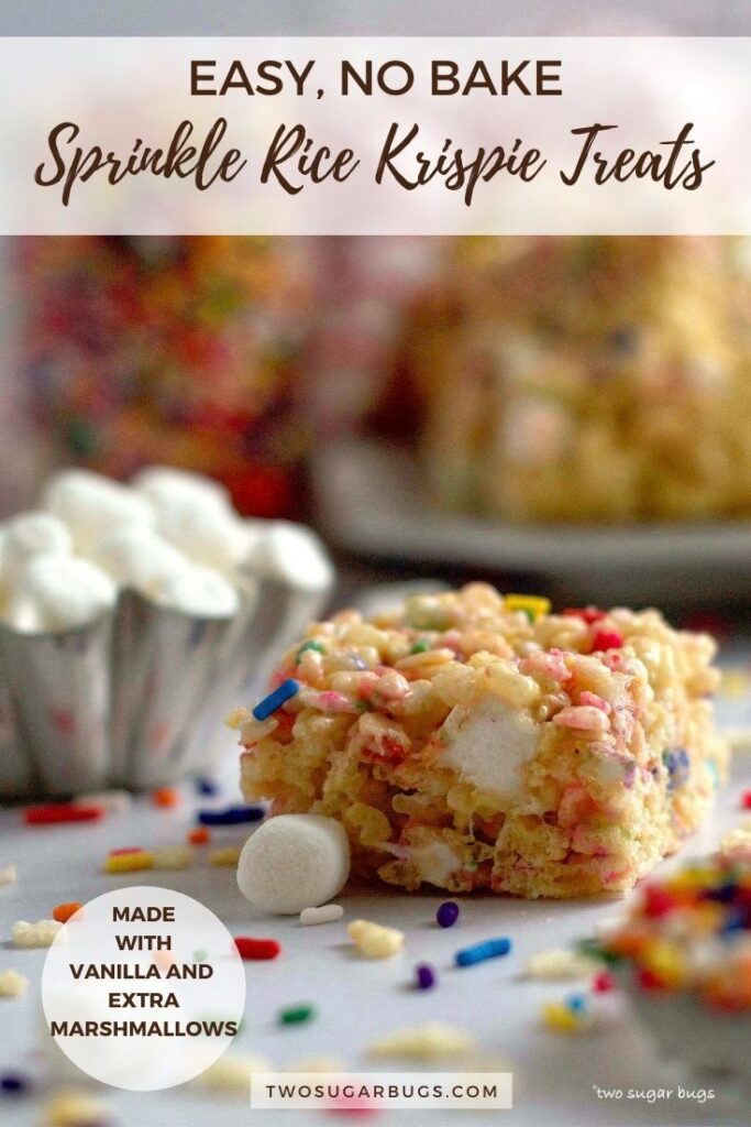 Sprinkle Rice Krispie Treats (with Vanilla) - two sugar bugs