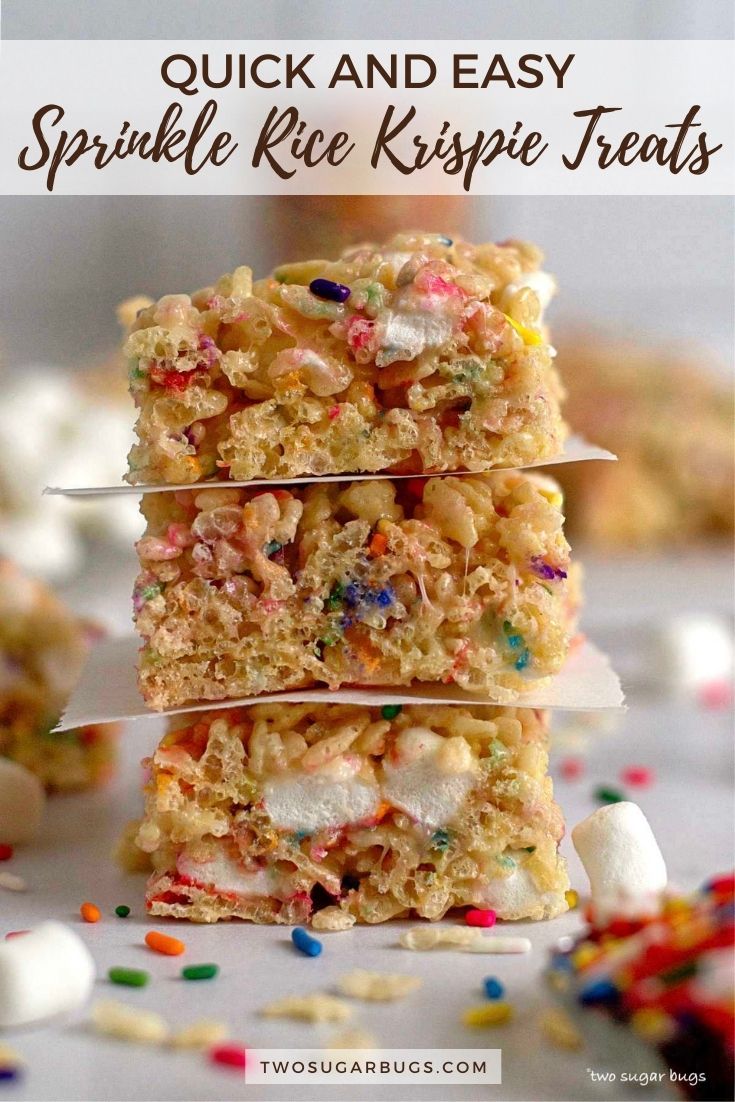 Sprinkle Rice Krispie Treats (with Vanilla) ~ two sugar bugs