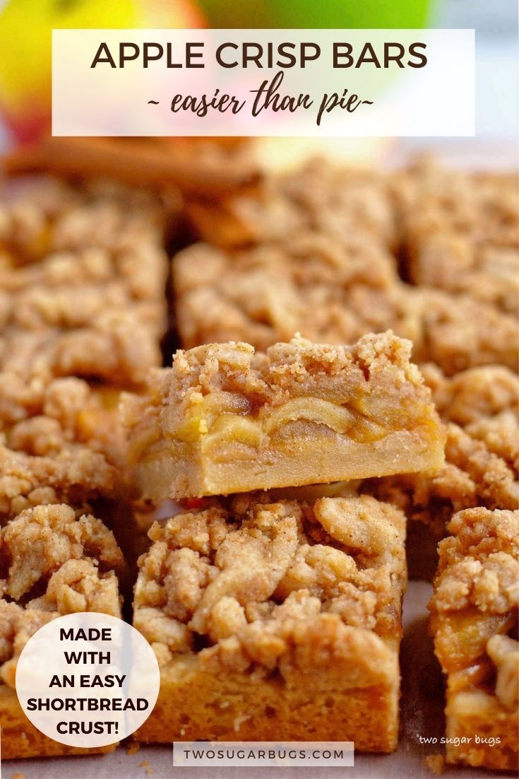 Apple Crisp Shortbread Bars ~ two sugar bugs