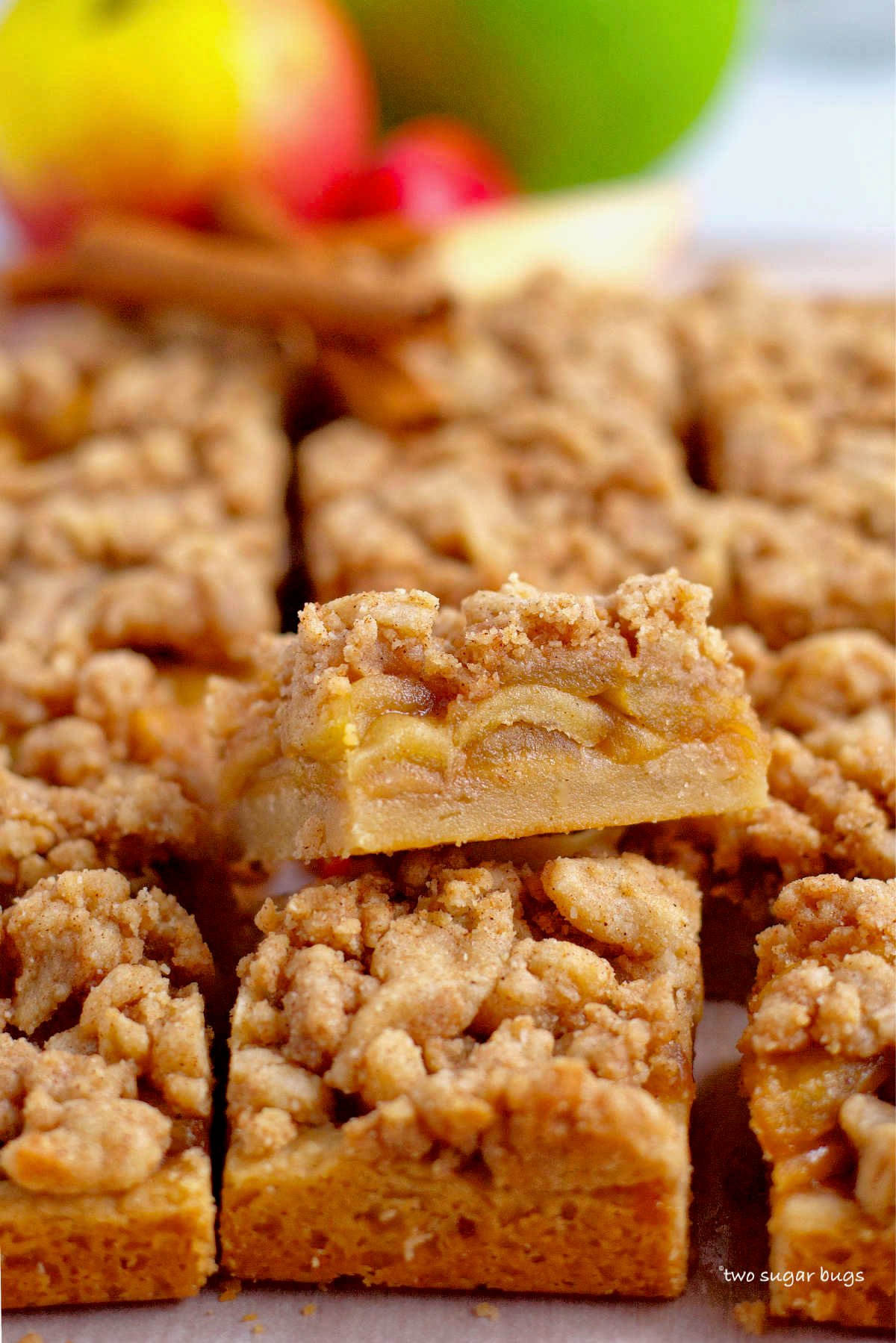 Apple Crisp Shortbread Bars ~ two sugar bugs