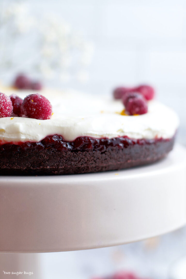 White Chocolate Cranberry Tart {no bake recipe} ~ two sugar bugs