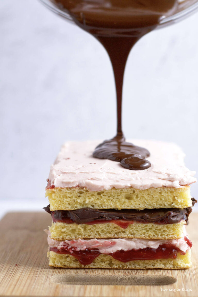 Raspberry Opera Cake - two sugar bugs