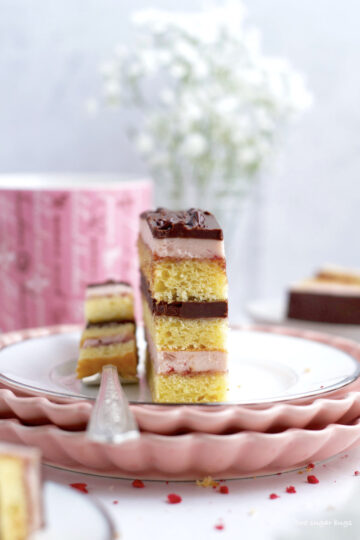 Raspberry Opera Cake ~ two sugar bugs