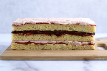 Raspberry Opera Cake - two sugar bugs