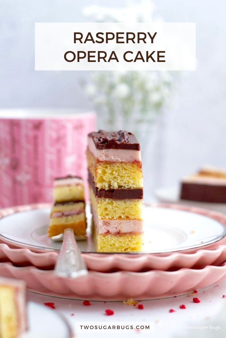 Raspberry Opera Cake ~ two sugar bugs