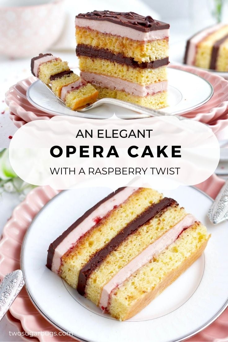 Raspberry Opera Cake ~ two sugar bugs