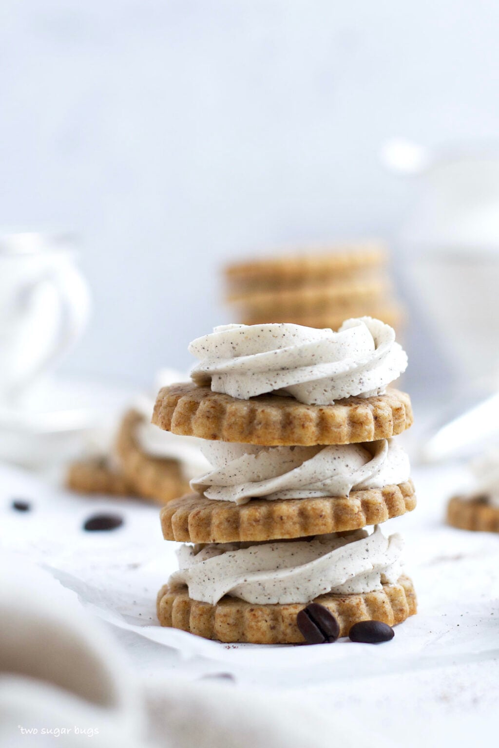 Coffee Sugar Cookies {with Vanilla Bean Buttercream} ~ two sugar bugs