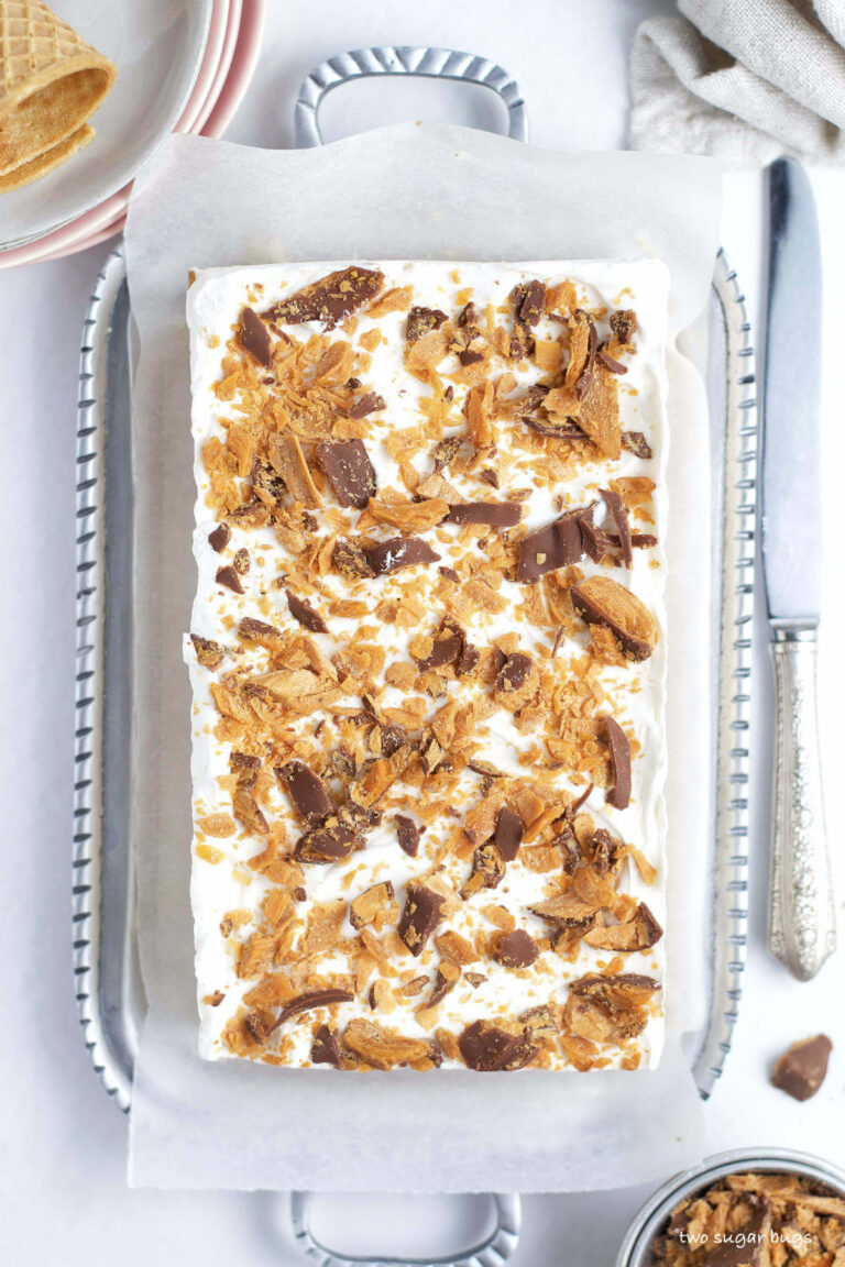 Butterfinger Ice Cream Cake ~ two sugar bugs