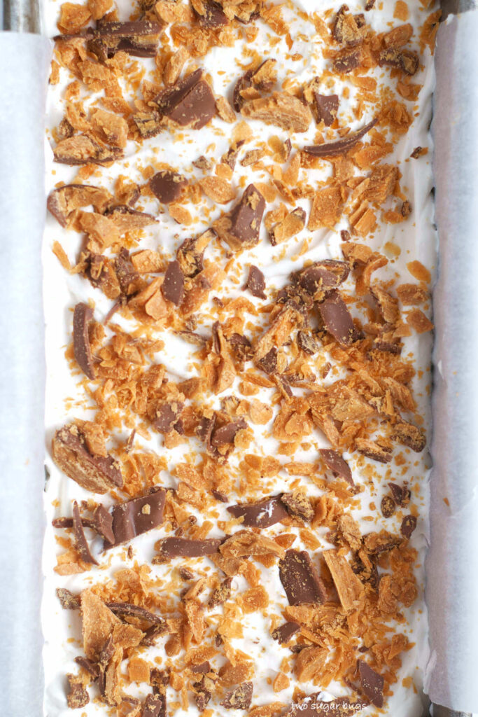 Butterfinger Ice Cream Cake ~ two sugar bugs