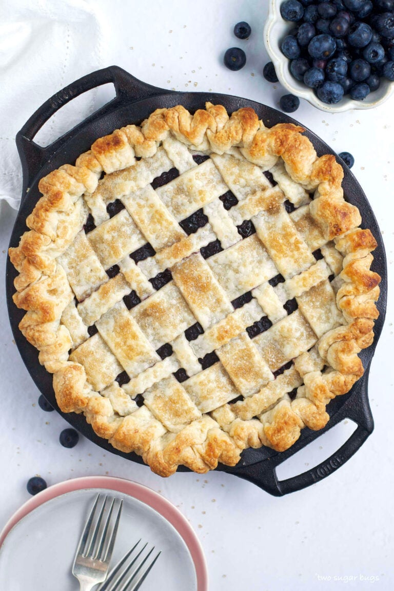 The BEST Frozen Blueberry Pie ~ two sugar bugs