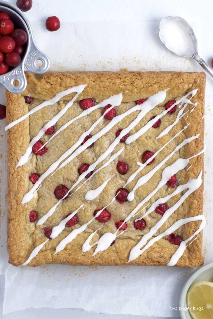 Lemon Cranberry Bars ~ two sugar bugs
