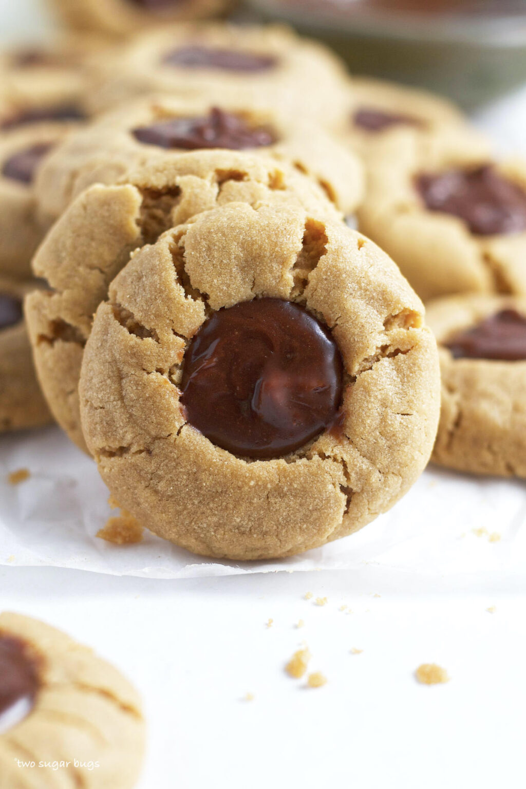 Peanut Butter Thumbprint Cookies {no chill} ~ two sugar bugs