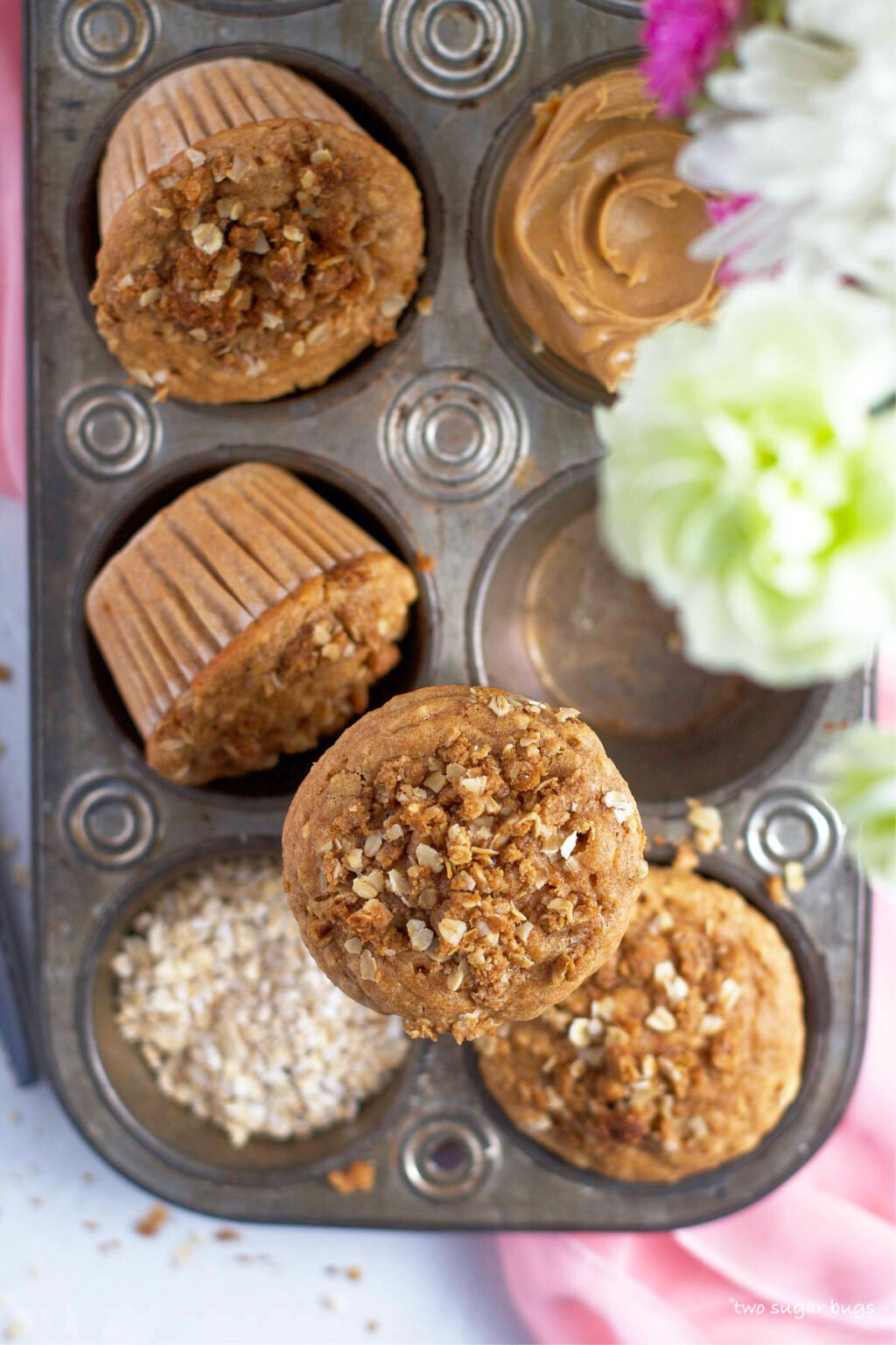 EASY Peanut Butter Muffins ~ two sugar bugs