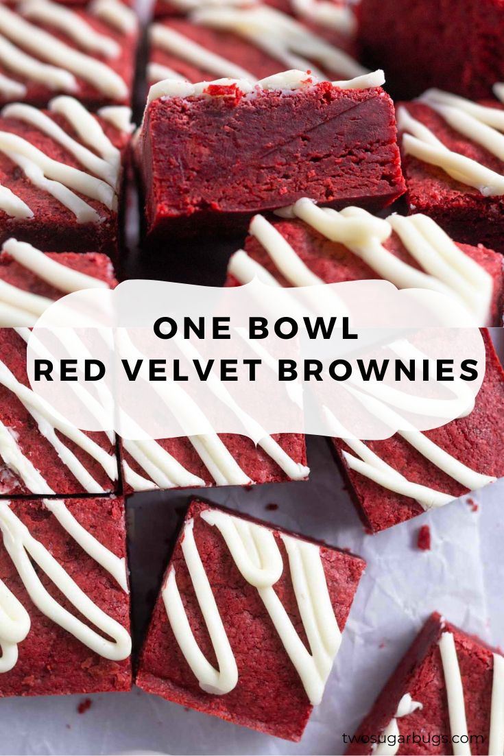 Fudgy EASY Red Velvet Brownies ~ two sugar bugs