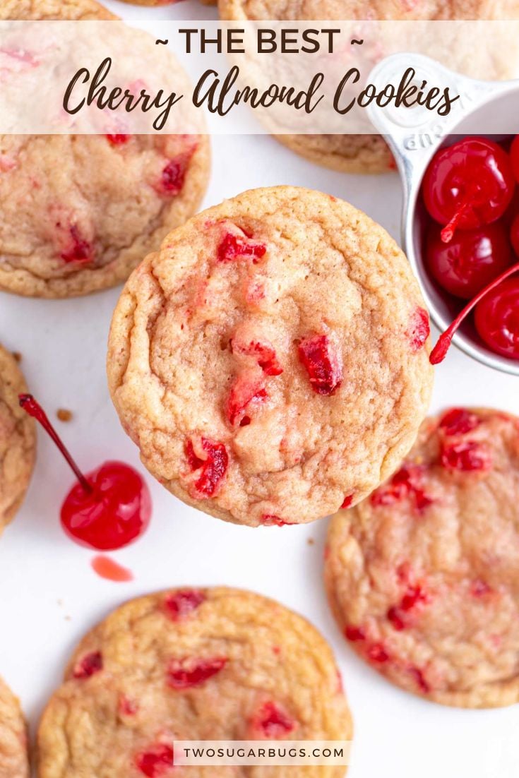 Cherry Almond Cookies {NO CHILL} ~ two sugar bugs