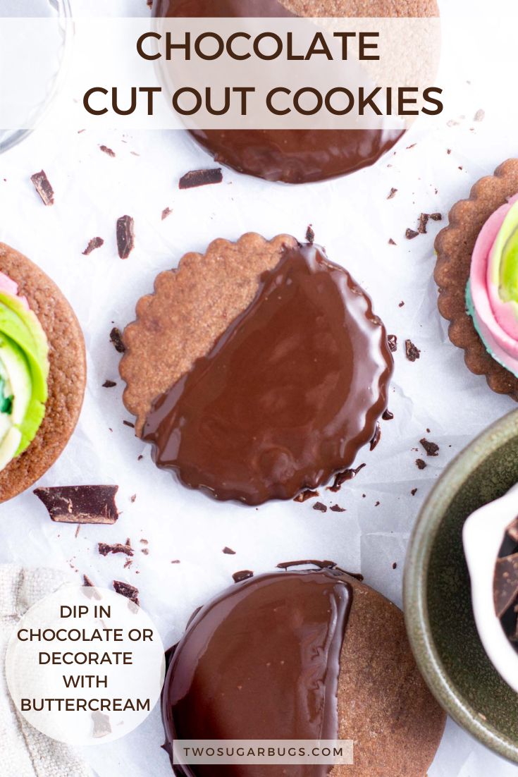 Soft and Thick Chocolate Cut Out Cookies ~ two sugar bugs