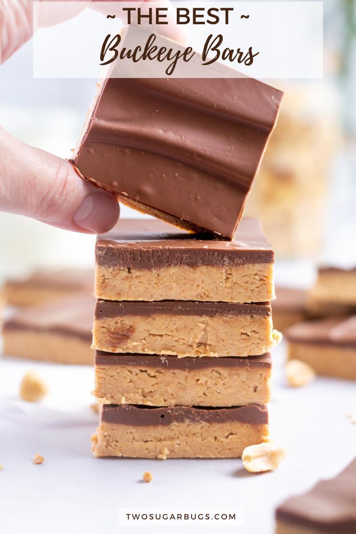 Buckeye Bars {Peanut Butter Bars} ~ two sugar bugs