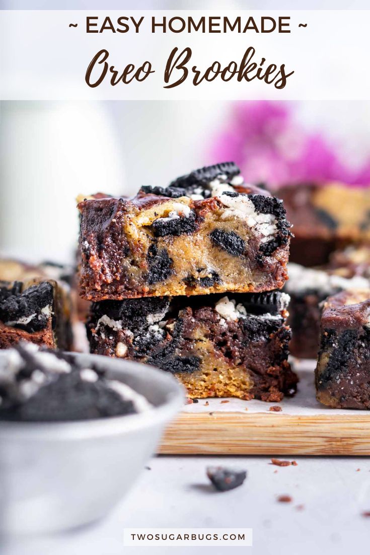 Oreo Brookie Bars ~ two sugar bugs