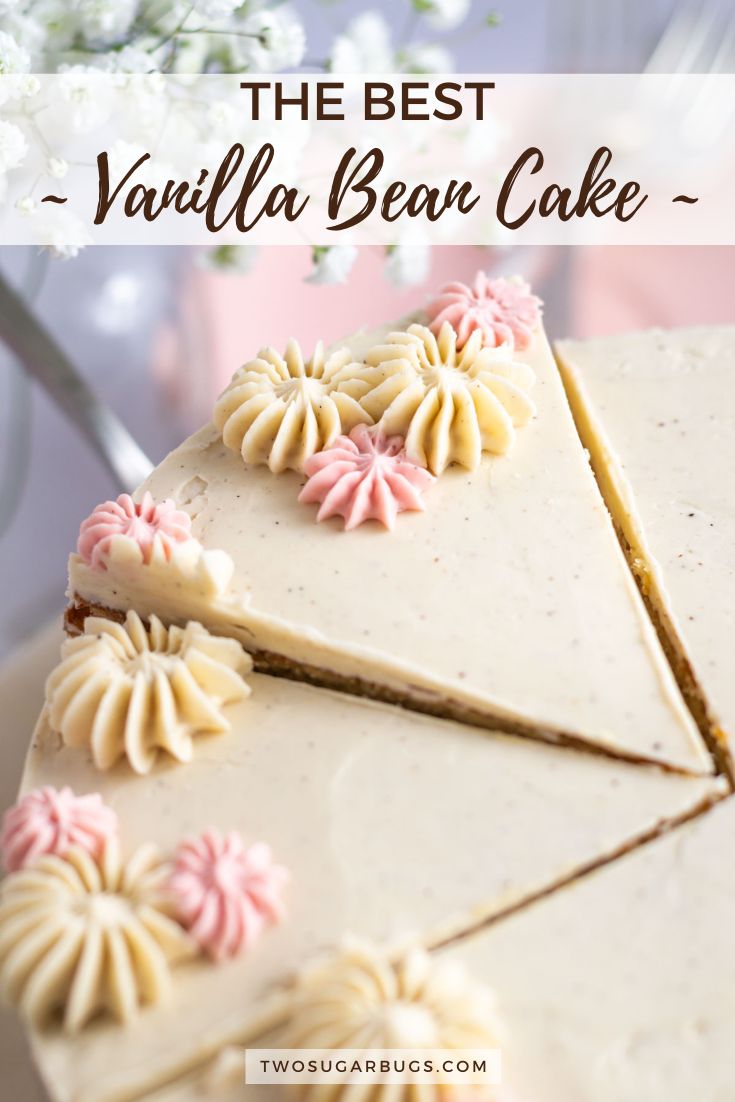 Moist Vanilla Bean Cake ~ two sugar bugs