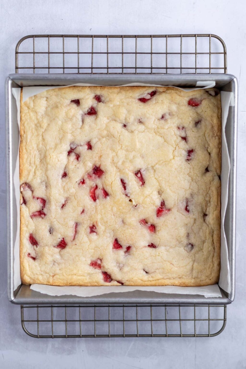 Strawberry Blondies {one bowl} ~ two sugar bugs
