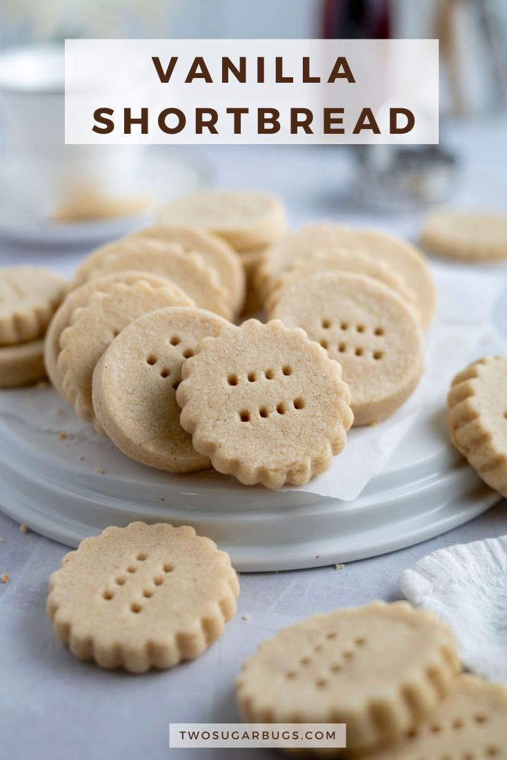 Buttery Vanilla Shortbread Cookies ~ two sugar bugs