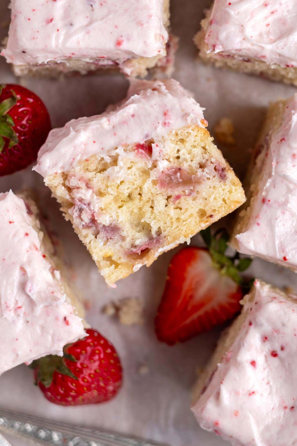 Fresh Strawberry Snack Cake ~ two sugar bugs