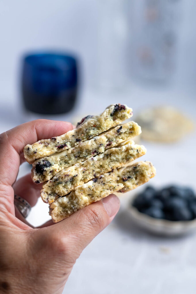 Soft Blueberry White Chocolate Cookies ~ two sugar bugs