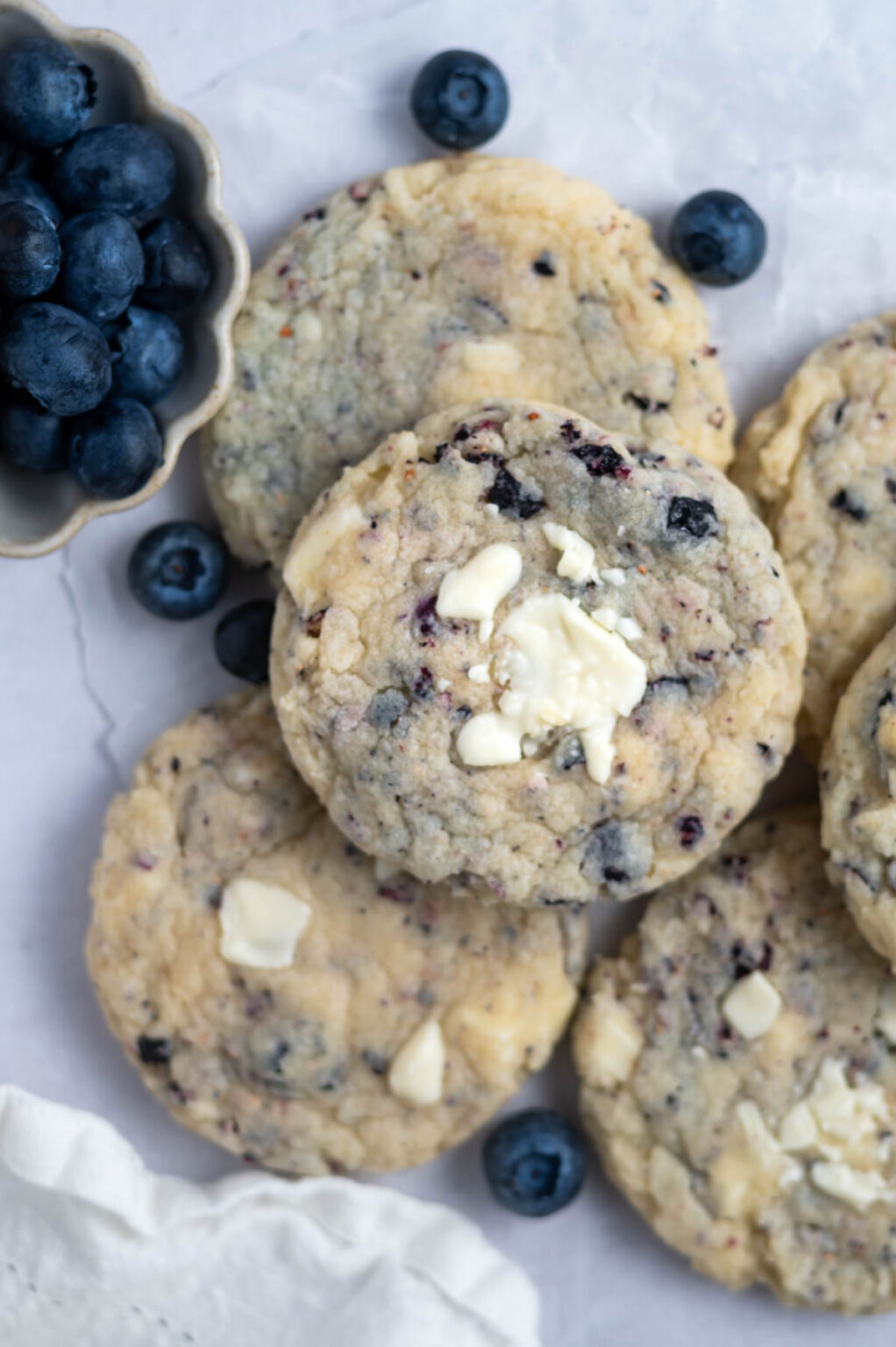 Soft Blueberry White Chocolate Cookies ~ two sugar bugs
