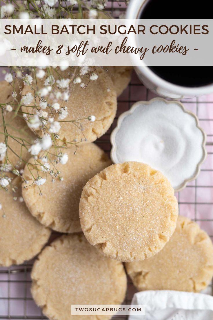 Soft and Chewy Small Batch Sugar Cookies ~ two sugar bugs