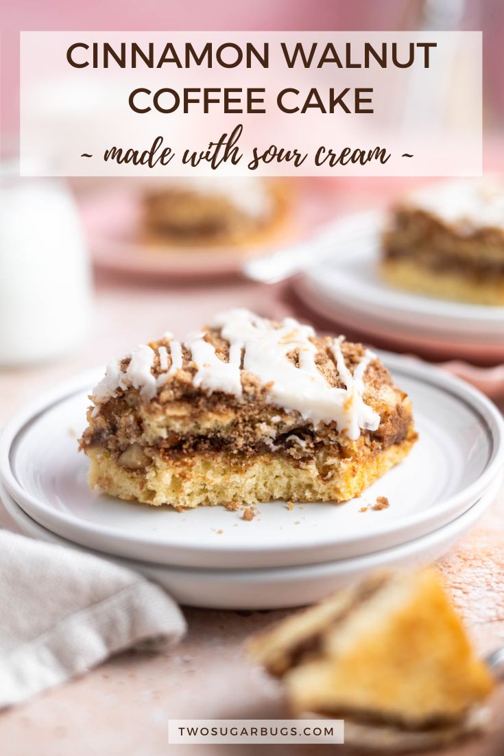 Cinnamon Walnut Coffee Cake ~ two sugar bugs