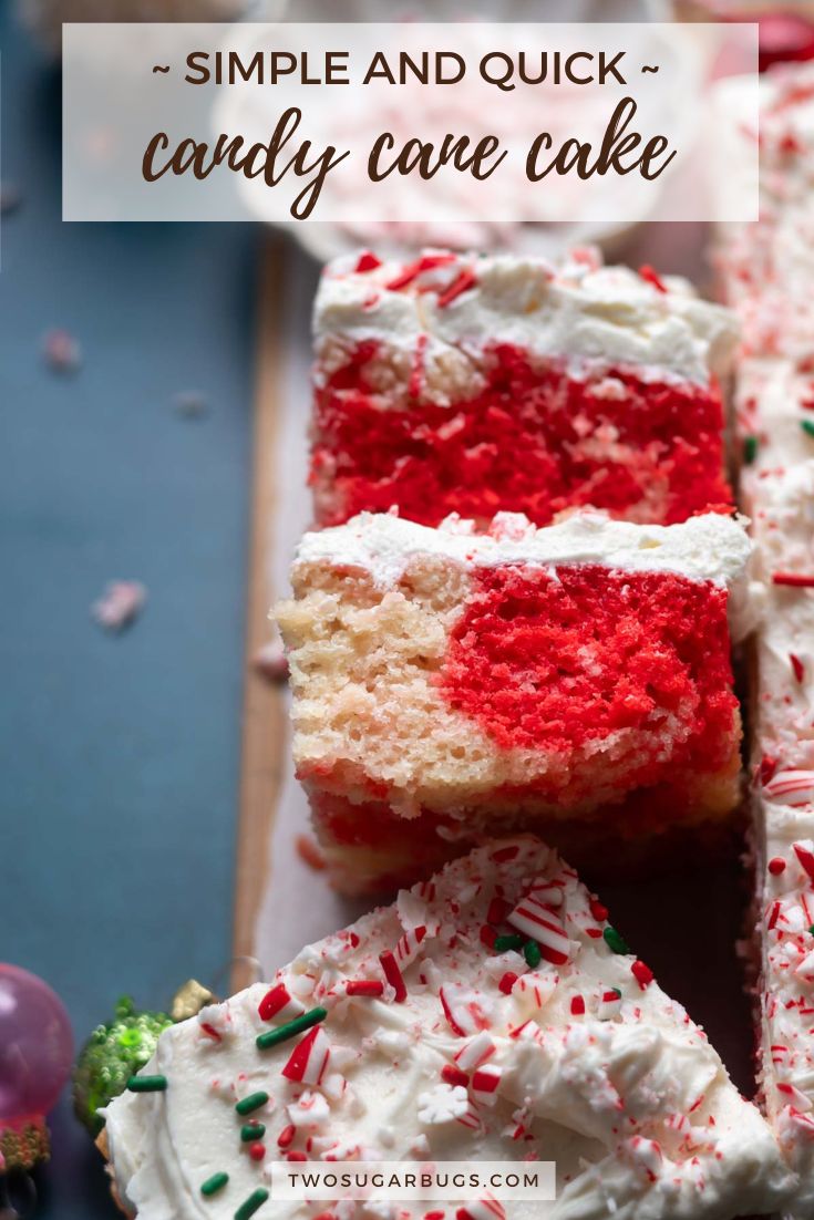 Soft and Fluffy Candy Cane Cake ~ two sugar bugs
