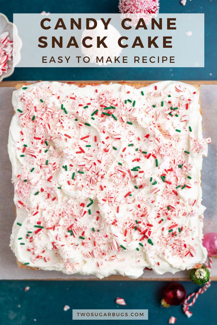 Soft and Fluffy Candy Cane Cake ~ two sugar bugs