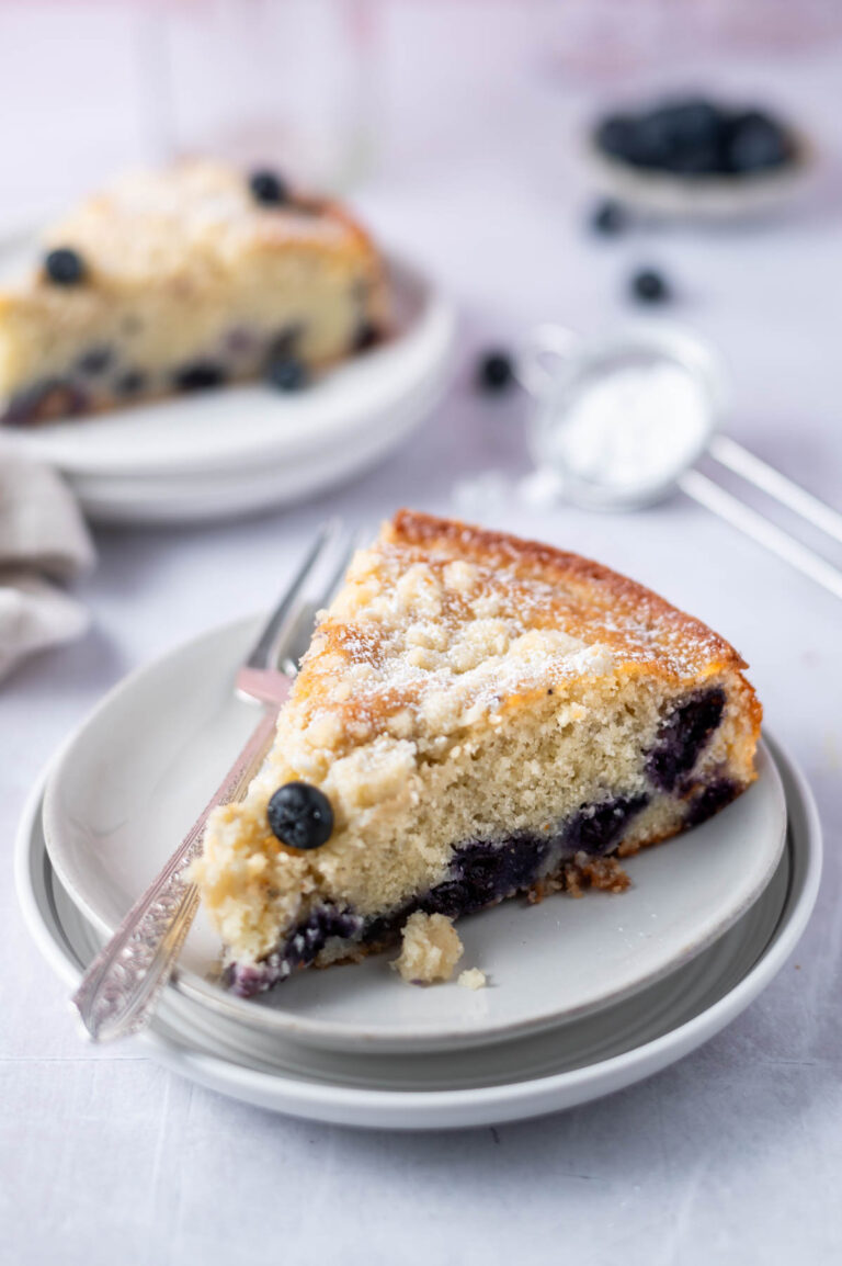 Blueberry Ricotta Cake with Crumb Topping ~ two sugar bugs