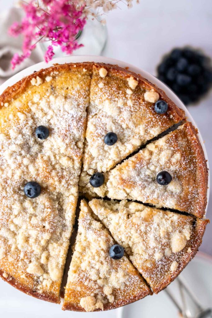 Blueberry Ricotta Cake with Crumb Topping ~ two sugar bugs