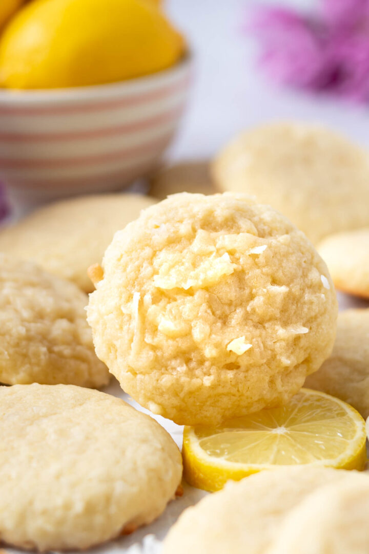 Soft Lemon Coconut Cookies {no chill} ~ two sugar bugs