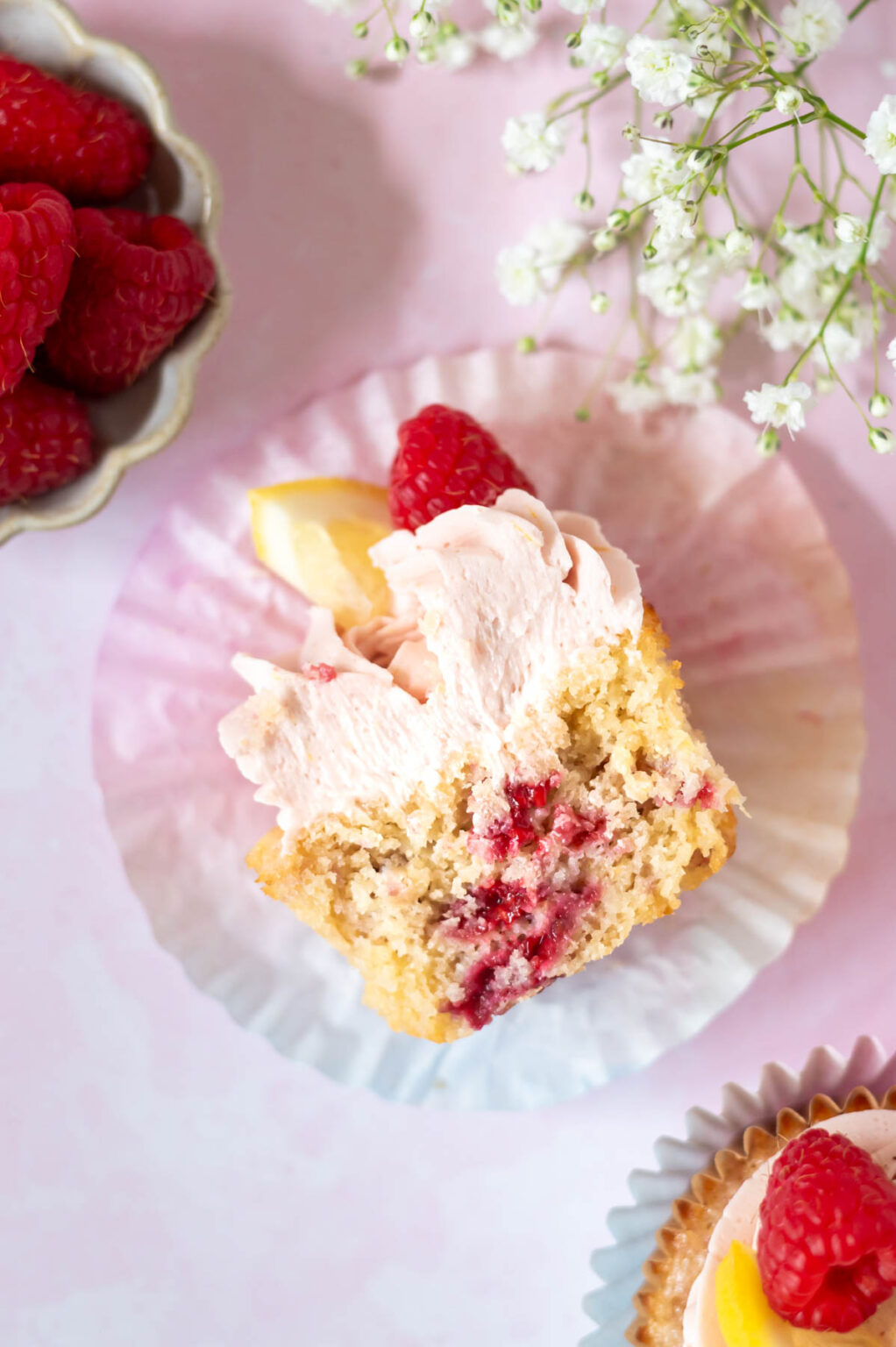 From Scratch Lemon Raspberry Cupcakes ~ two sugar bugs