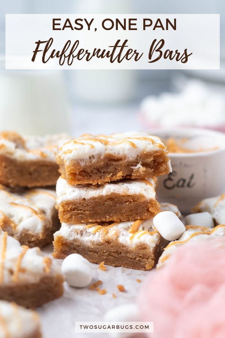 Easy Fluffernutter Bars {One Bowl} ~ two sugar bugs